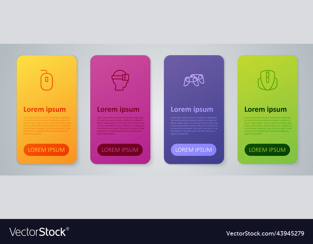 Set Line Game Controller Or Joystick Computer Vector Image