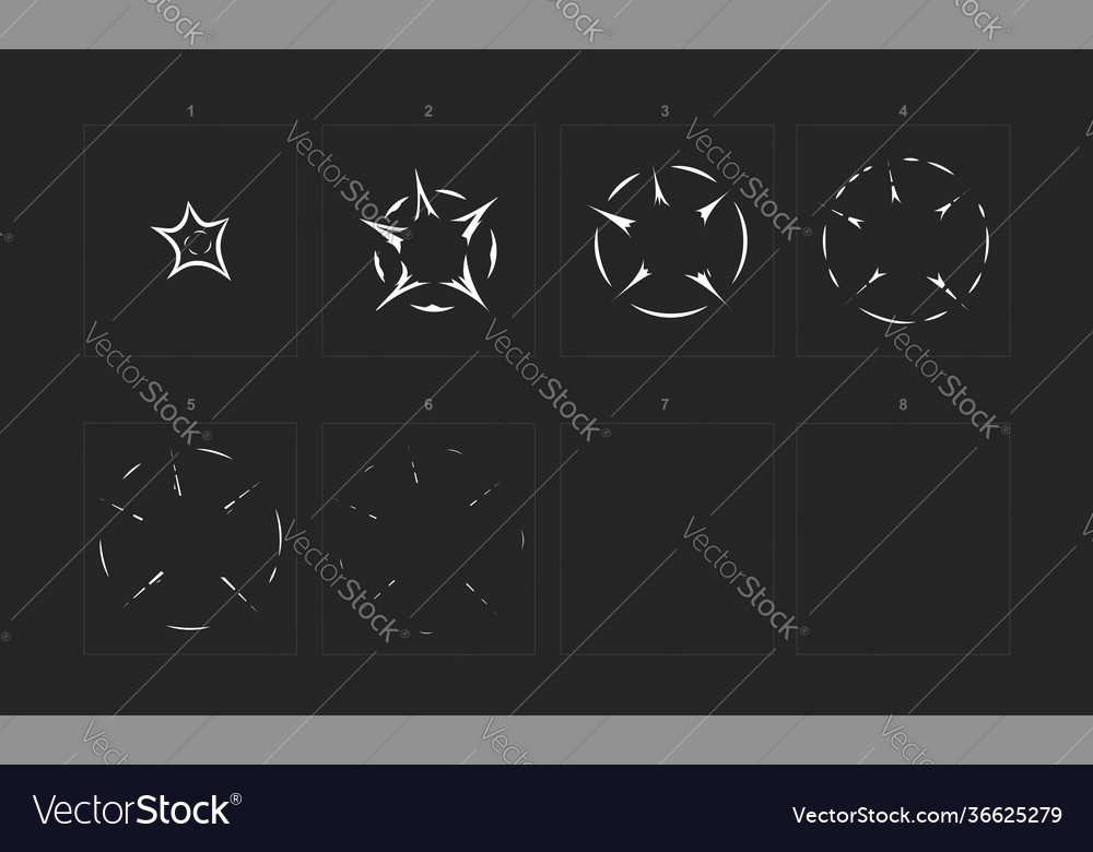 Sprite sheet cracker explosion effect Royalty Free Vector