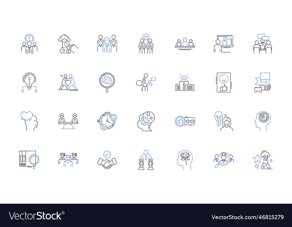 Tutoring and market line icons collection Vector Image Tutoring and market line icons collection Vector Image