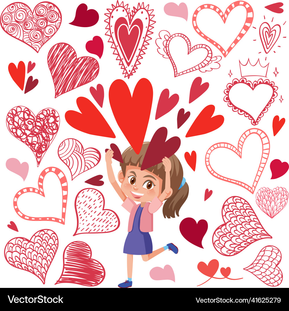 Valentine theme with many hearts Royalty Free Vector Image