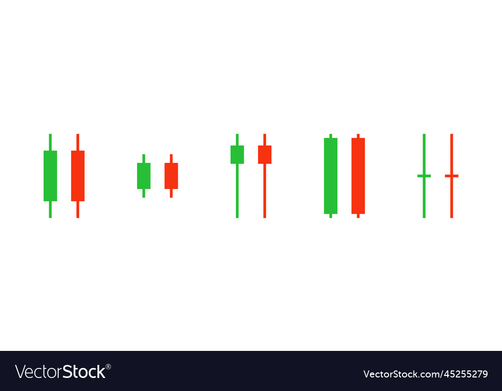 Various types of candlestick chart icons Vector Image Various types of candlestick chart icons Vector Image