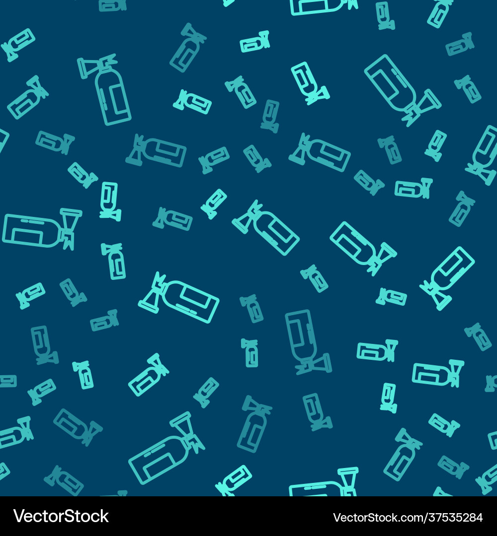 Green line fire extinguisher icon isolated Vector Image