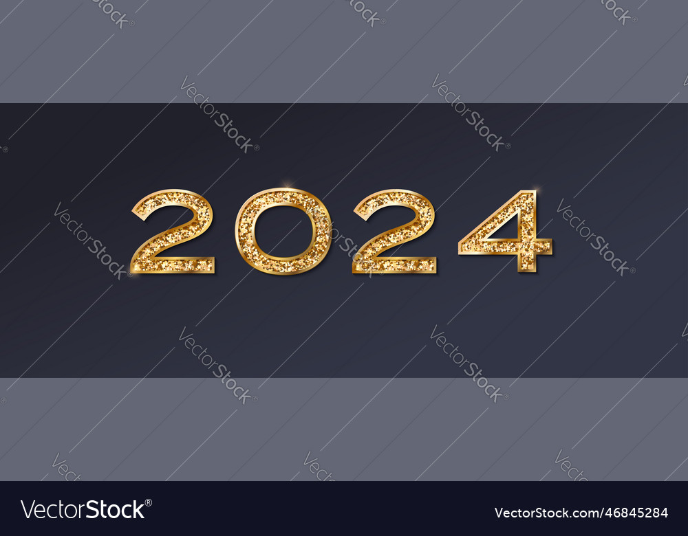 Happy new year 2024 gold numbers Royalty Free Vector Image