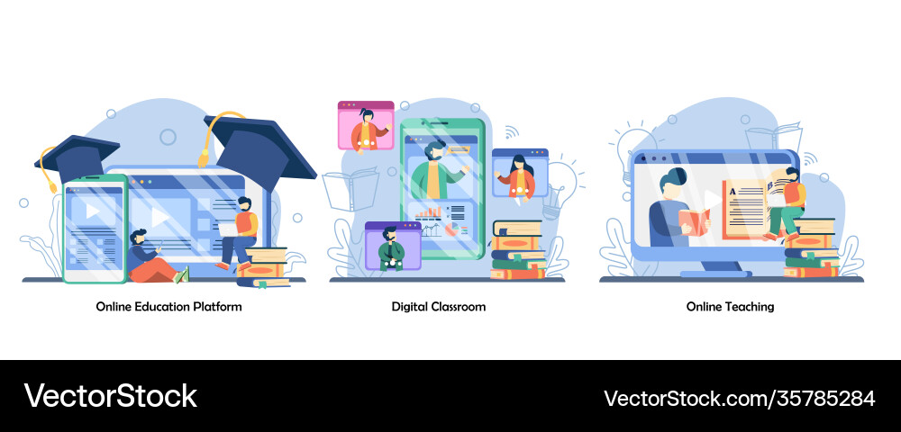 Professional personal teacher distance education Vector Image