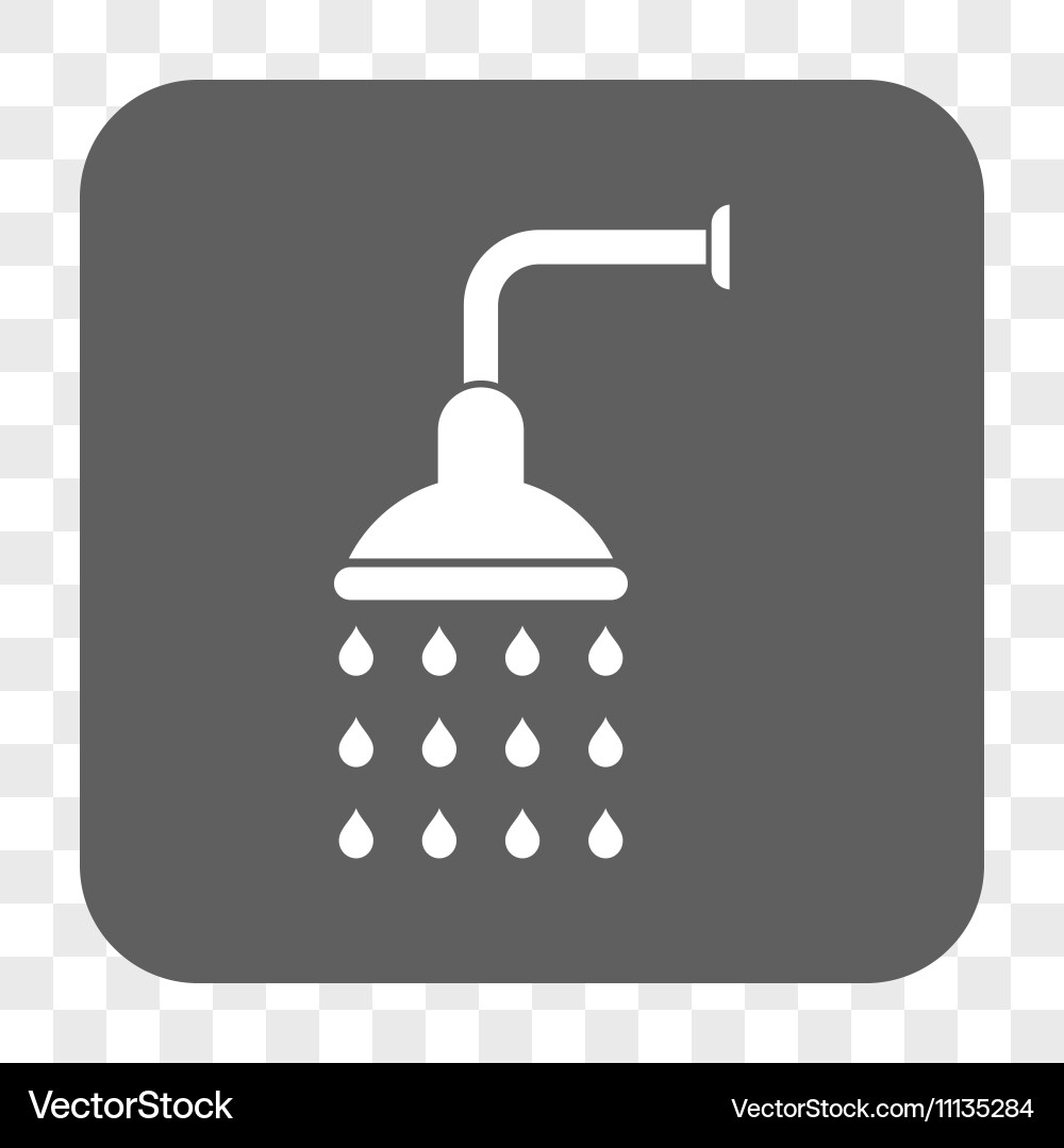 Shower rounded square button Royalty Free Vector Image