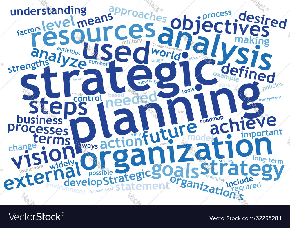 Strategy text cloud Royalty Free Vector Image - VectorStock