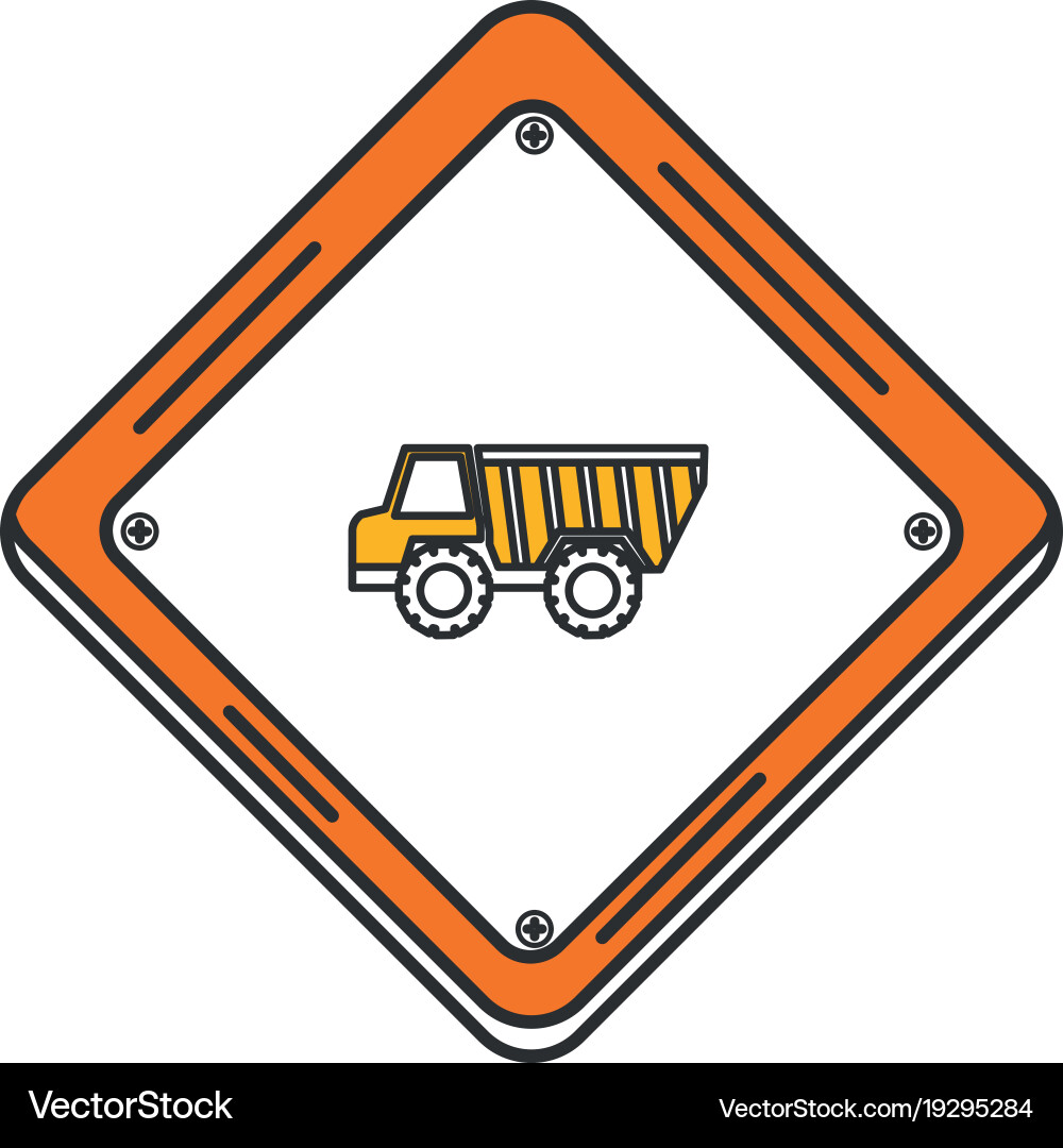 Traffic signal with dump truck Royalty Free Vector Image