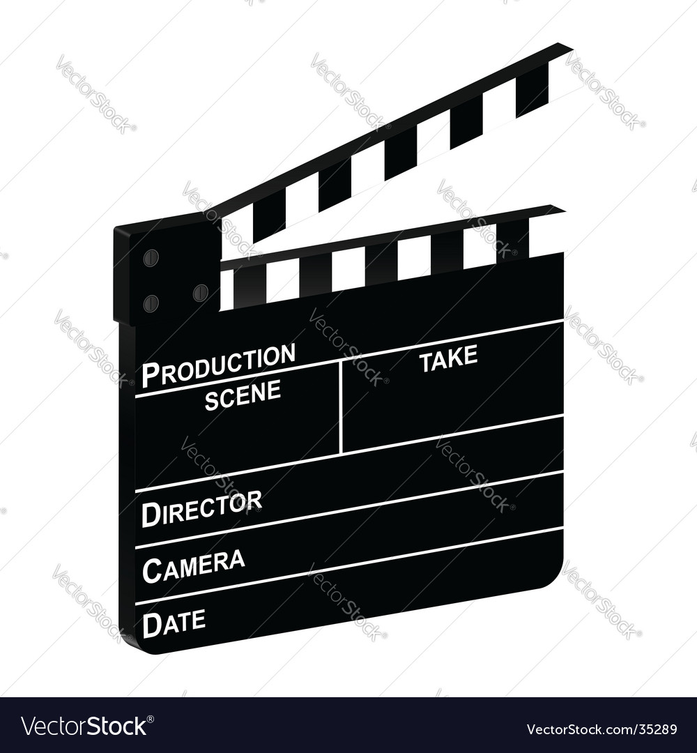 3d clapper board Royalty Free Vector Image - VectorStock