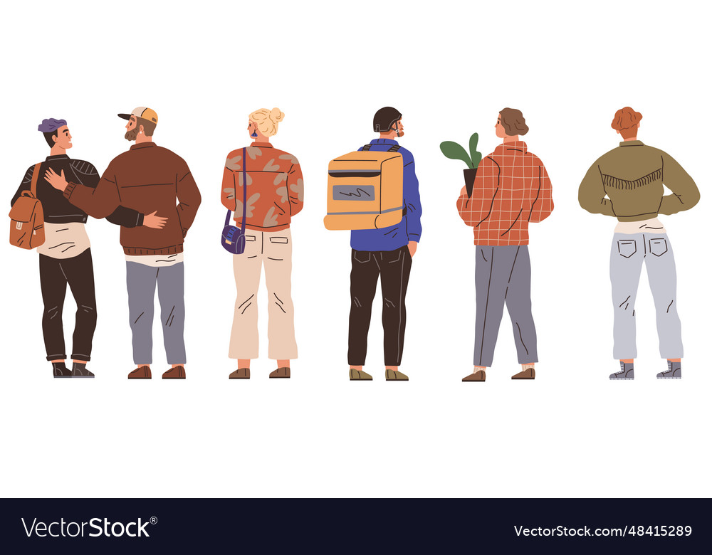 Big queue as moved forward crowd people Royalty Free Vector Big queue as moved forward crowd people Royalty Free Vector