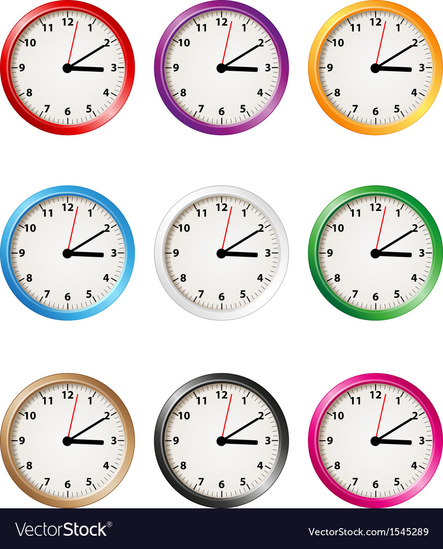 Clock collection Royalty Free Vector Image - VectorStock