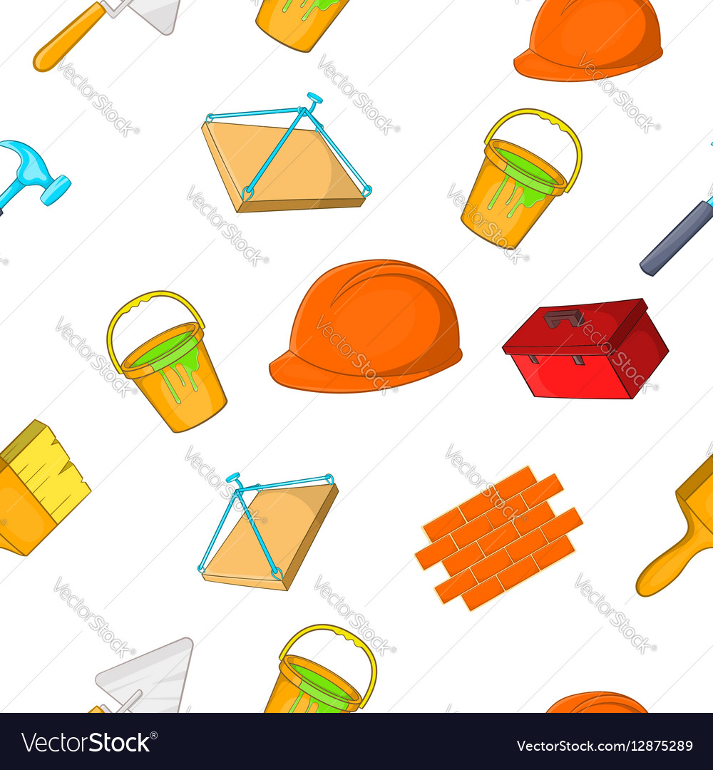 Construction pattern cartoon style Royalty Free Vector Image