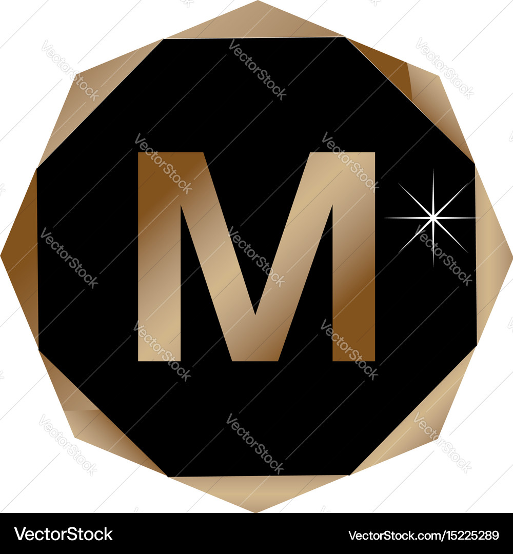 Diamond initial m Royalty Free Vector Image - VectorStock