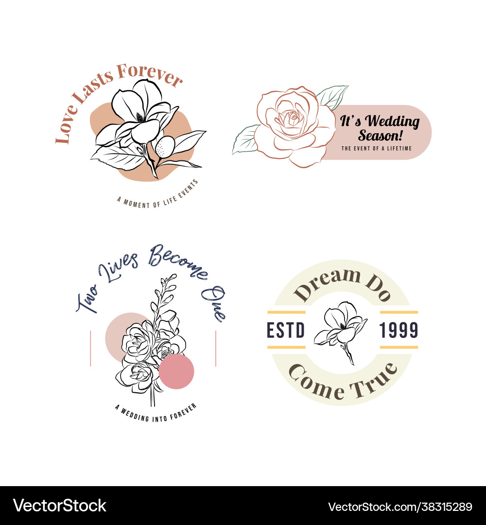 Logo with wedding ceremony concept design for Vector Image