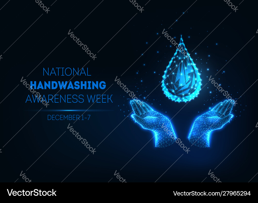 Futuristic national handwashing week banner Vector Image