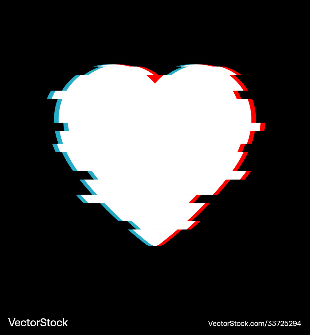 Glitch heart distorted style modern Royalty Free Vector