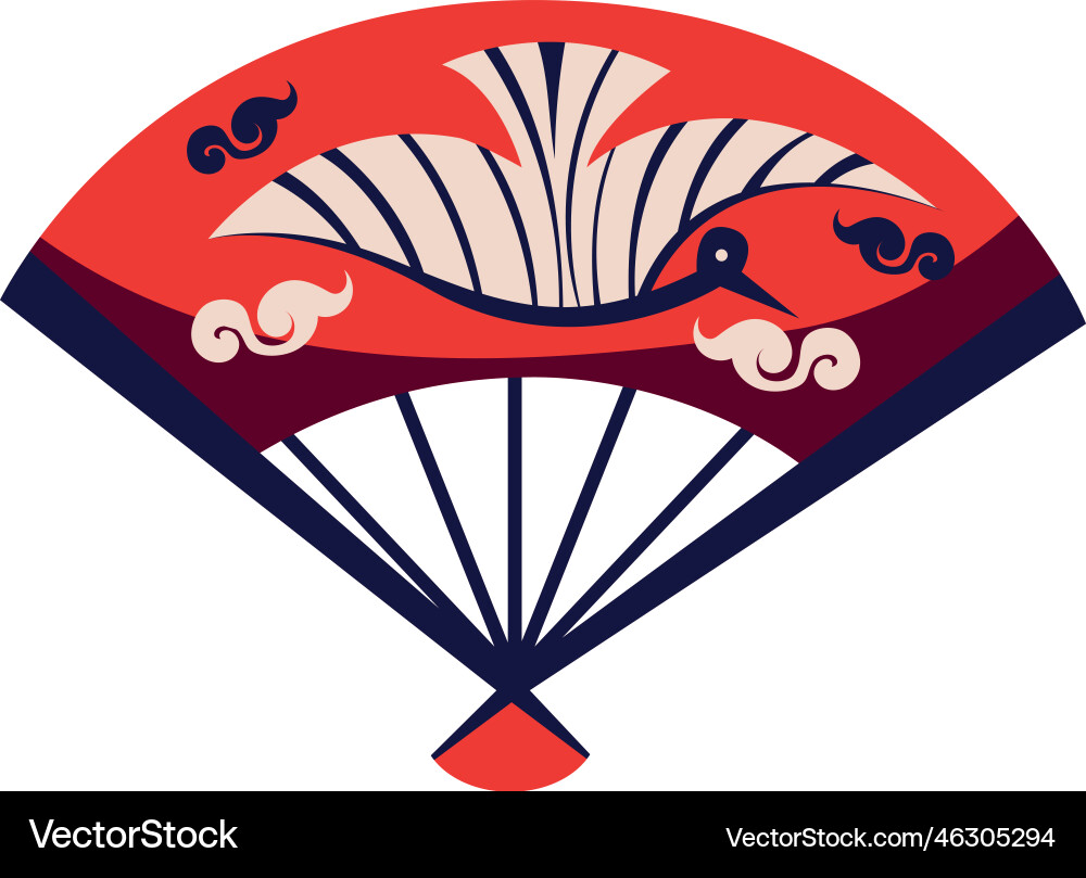 Japanese hand fan Royalty Free Vector Image - VectorStock