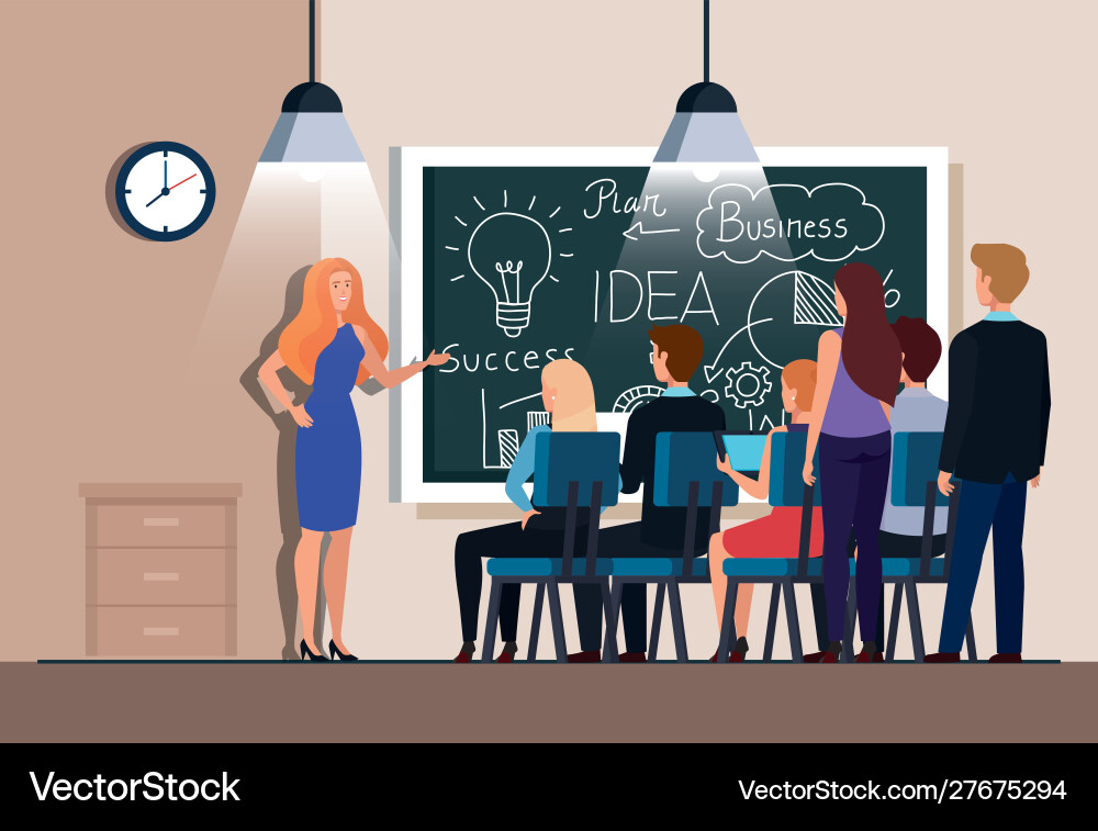Meeting brainstorm business people Royalty Free Vector Image