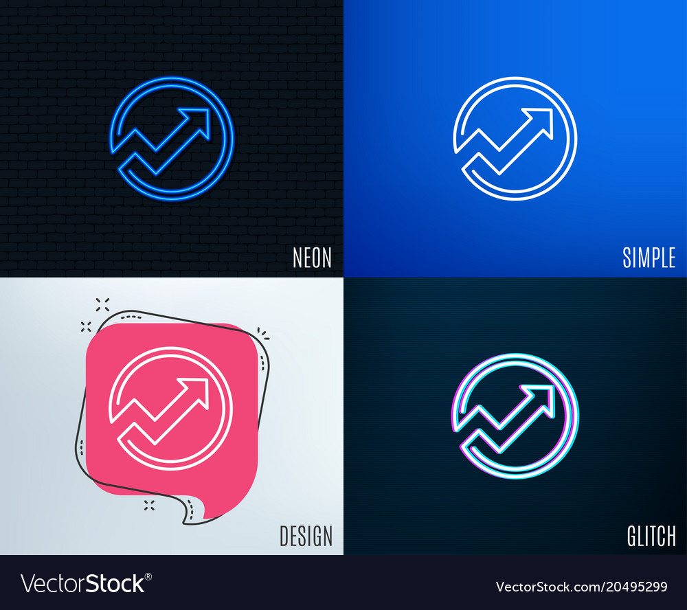 Chart line icon report graph in circle sign Vector Image