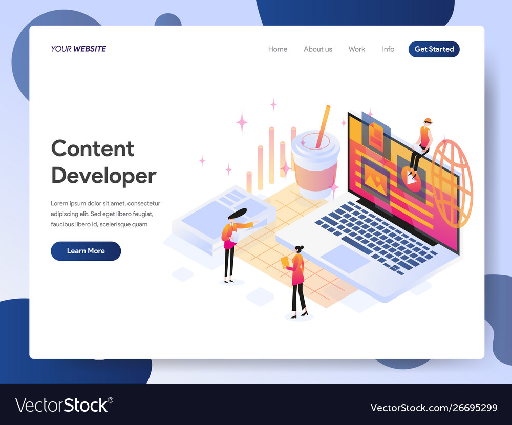 Content developer isometric concept Royalty Free Vector