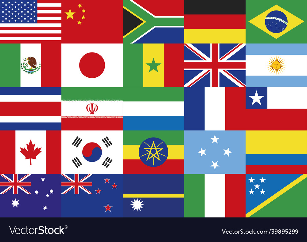 Countries flags pattern Royalty Free Vector Image