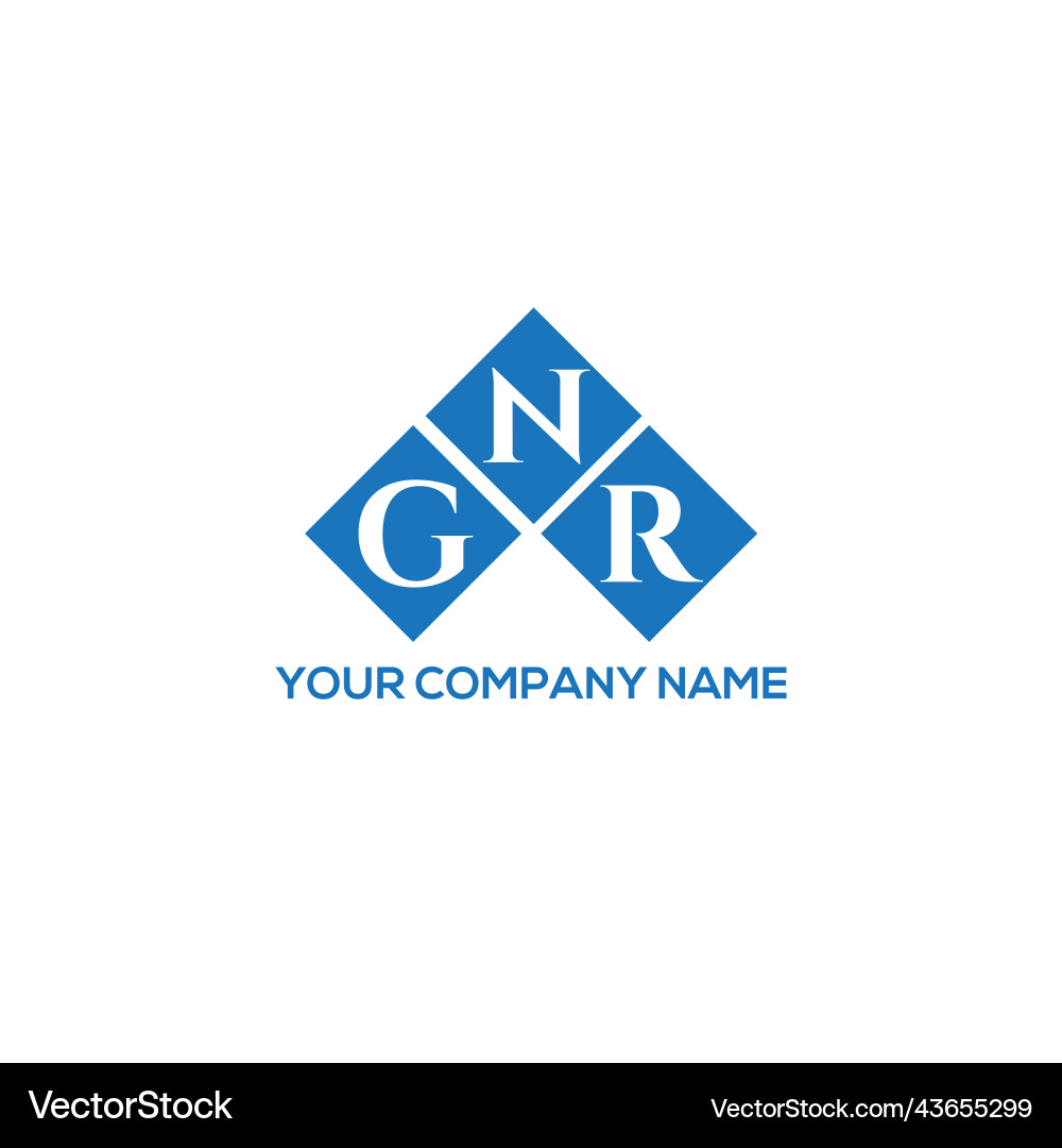 Gnr letter logo design on white background Vector Image