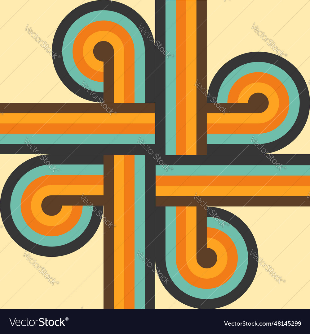 Multi colored lines abstract pattern with turns Vector Image