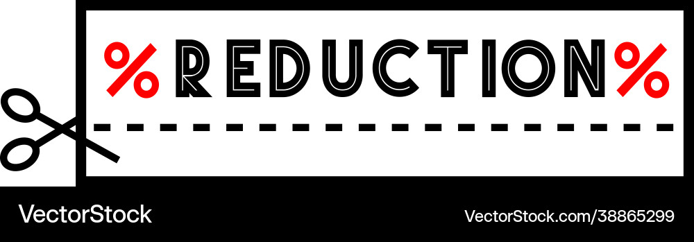 Reduction promo sign coupon style Royalty Free Vector Image