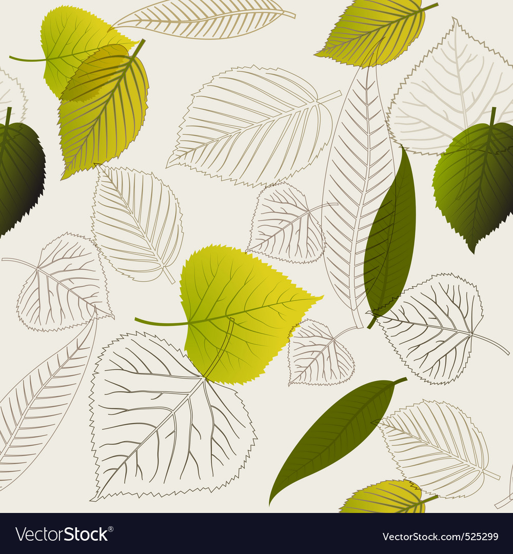 Seamless leaf pattern Royalty Free Vector Image