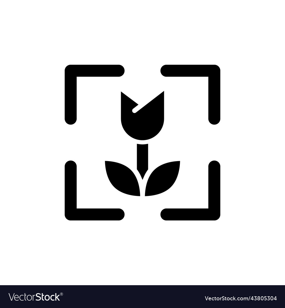 Macro photo mode black glyph ui icon Royalty Free Vector