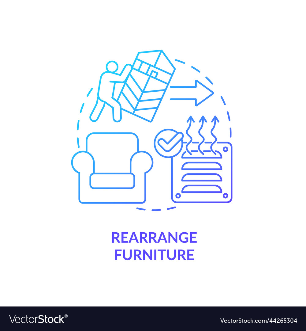 Rearrange furniture blue gradient concept icon Vector Image Rearrange furniture blue gradient concept icon Vector Image