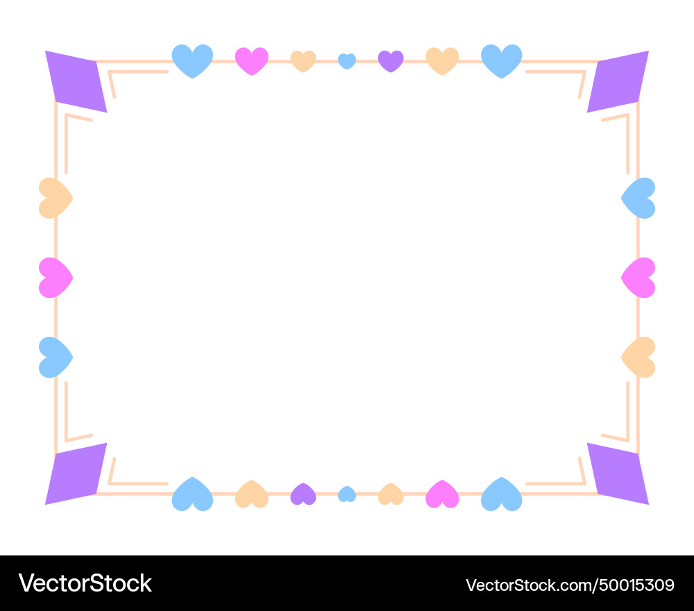 Valentine heart frame border divider line flat Vector Image