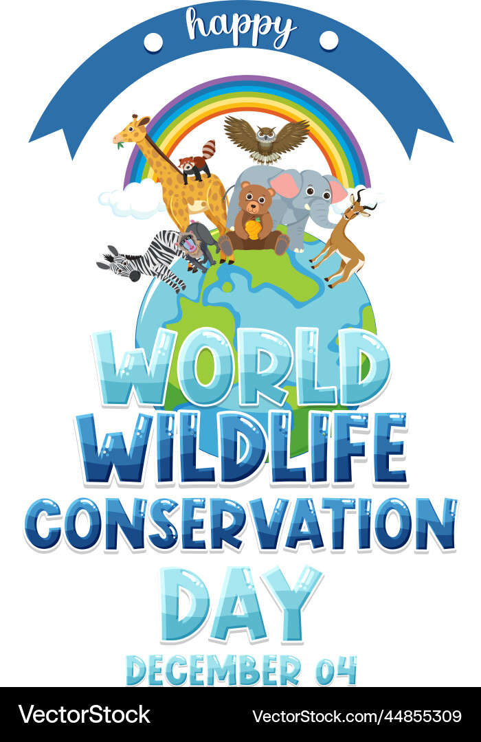 World wildlife conservation day banner design Vector Image
