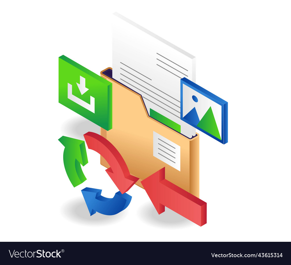 Folder data circulation Royalty Free Vector Image