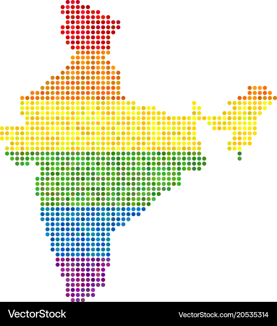 Spectrum dotted lgbt india map Royalty Free Vector Image