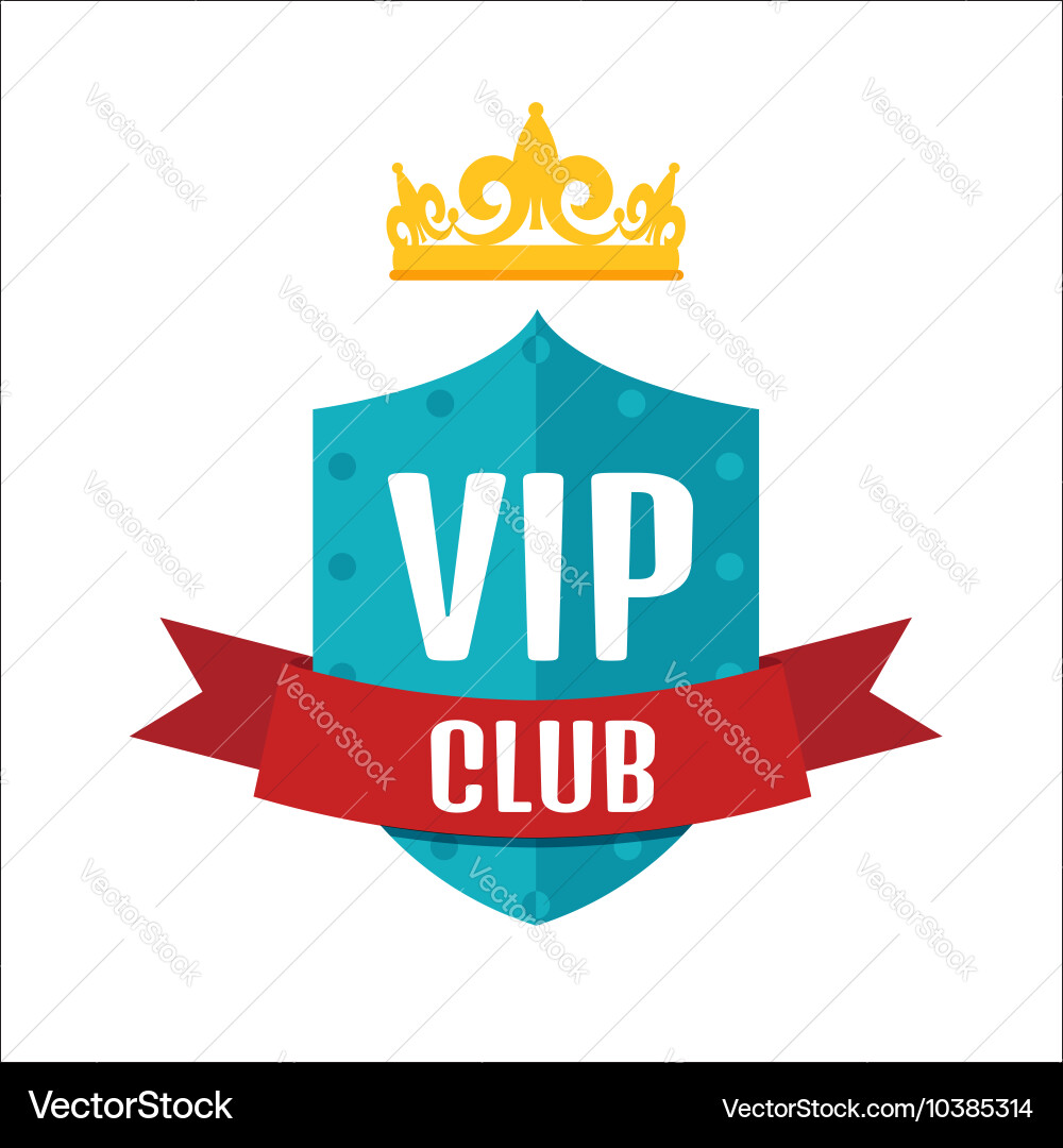 Vip club logo in flat style Royalty Free Vector Image