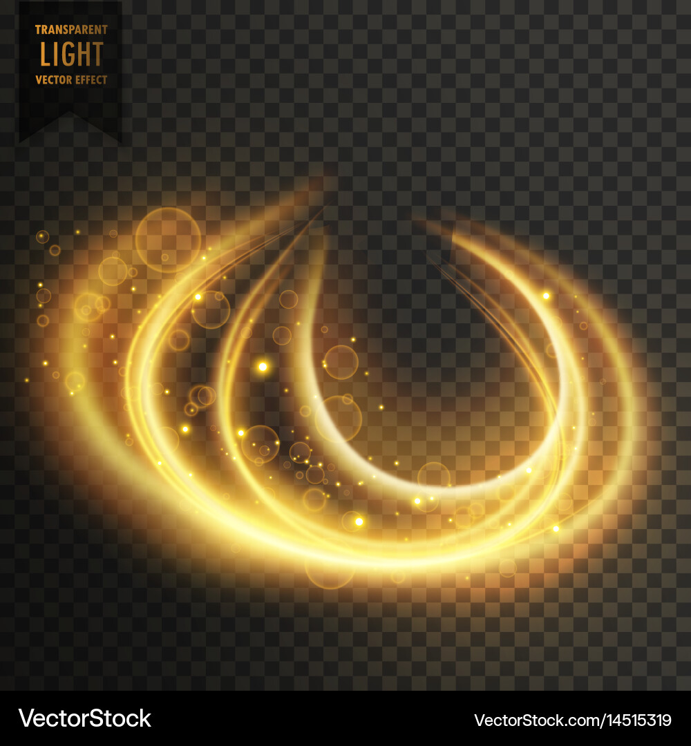 Abstract transparent golden light effect Vector Image