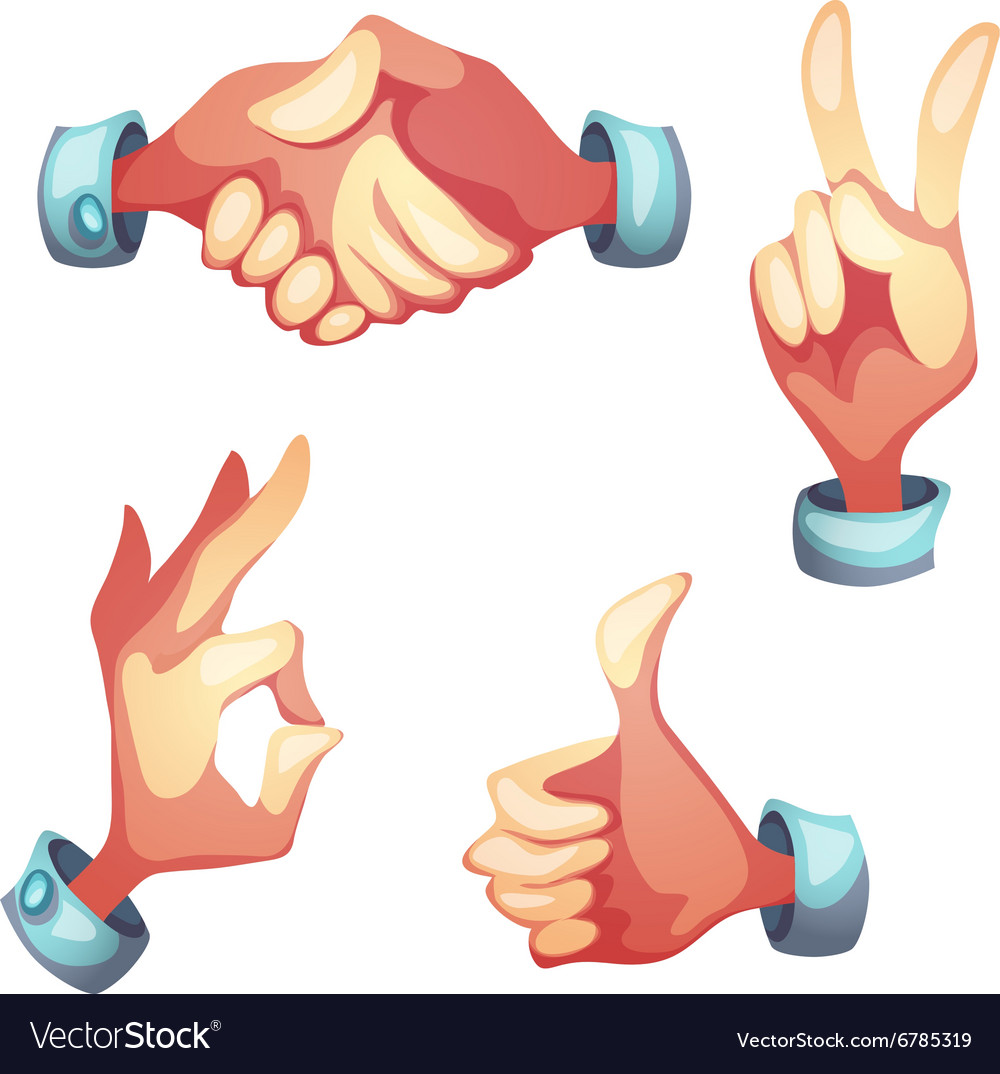 Hand gesture symbols Royalty Free Vector Image
