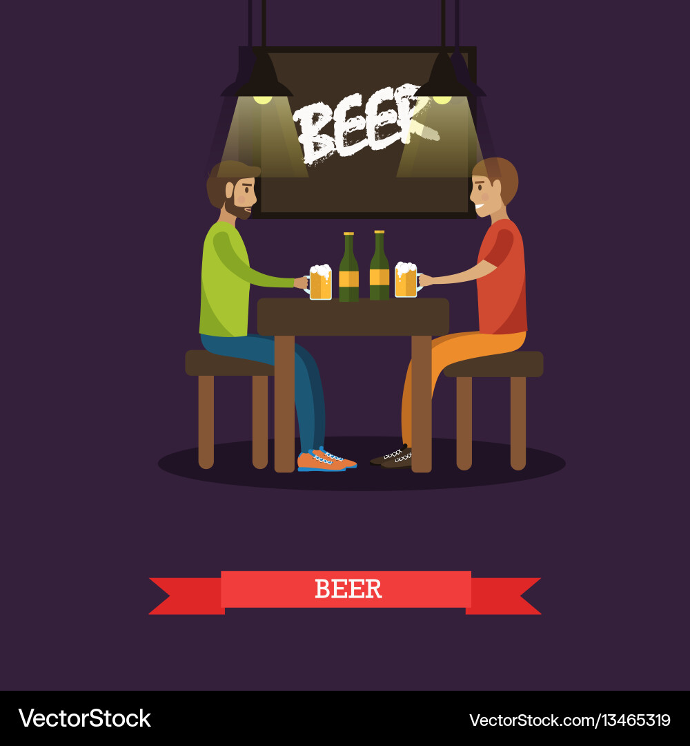 People drinking beer concept Royalty Free Vector Image