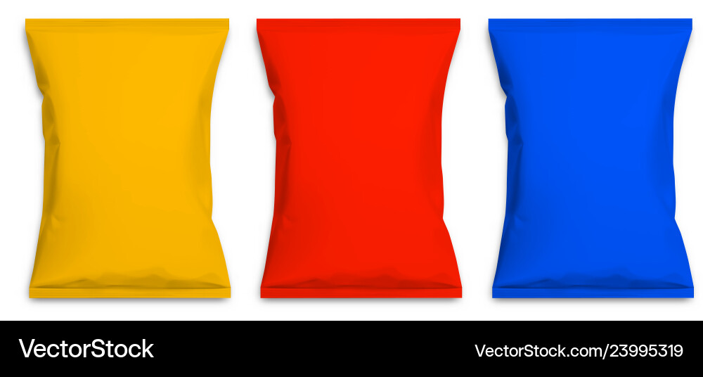 Realistic red blue and yellow blank template Vector Image