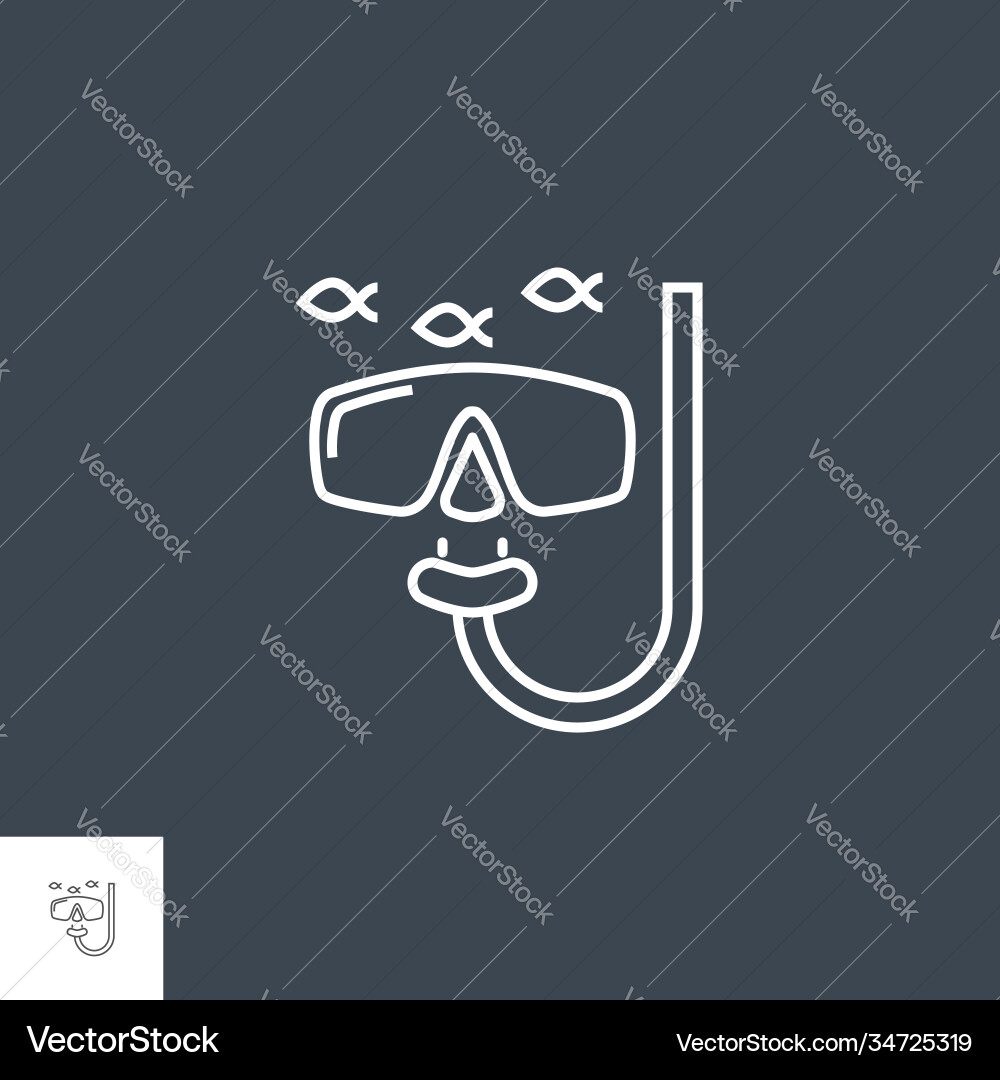 Snorkeling related line icon Royalty Free Vector Image