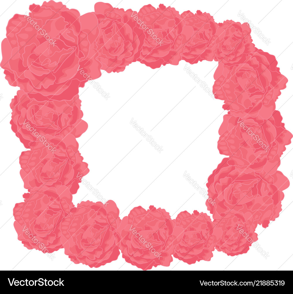 Square frame of pink roses Royalty Free Vector Image