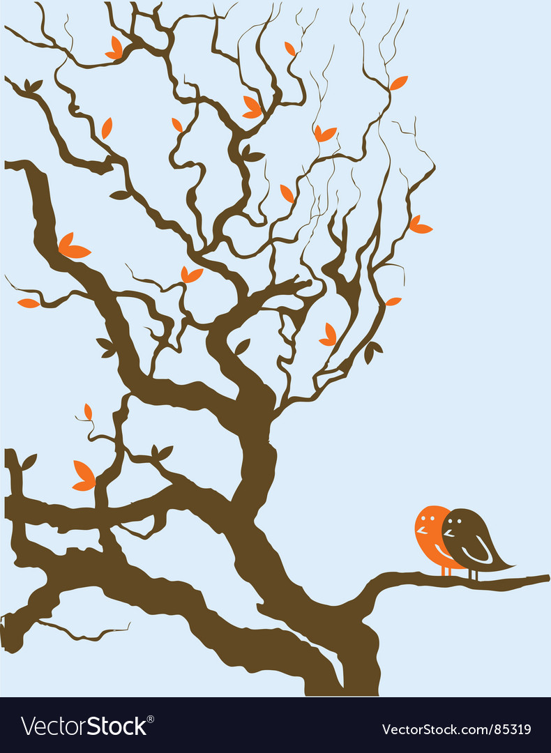 Tree with birds Royalty Free Vector Image - VectorStock