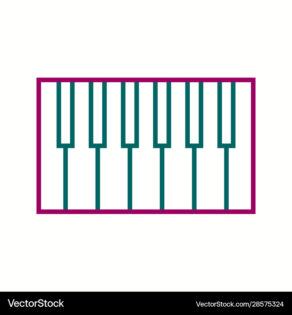 Beautiful piano keys line icon Royalty Free Vector Image