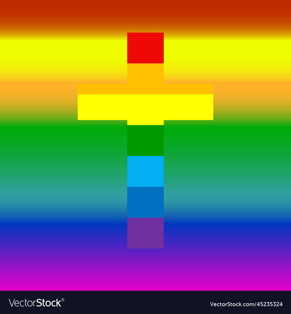 Cross in rainbow flag symbol lgbt Royalty Free Vector Image Cross in rainbow flag symbol lgbt Royalty Free Vector Image
