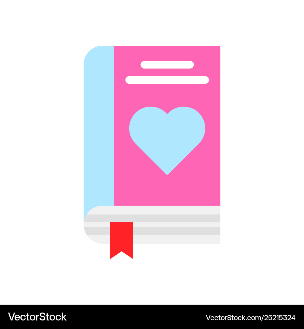 Diary isolated flat style icon Royalty Free Vector Image
