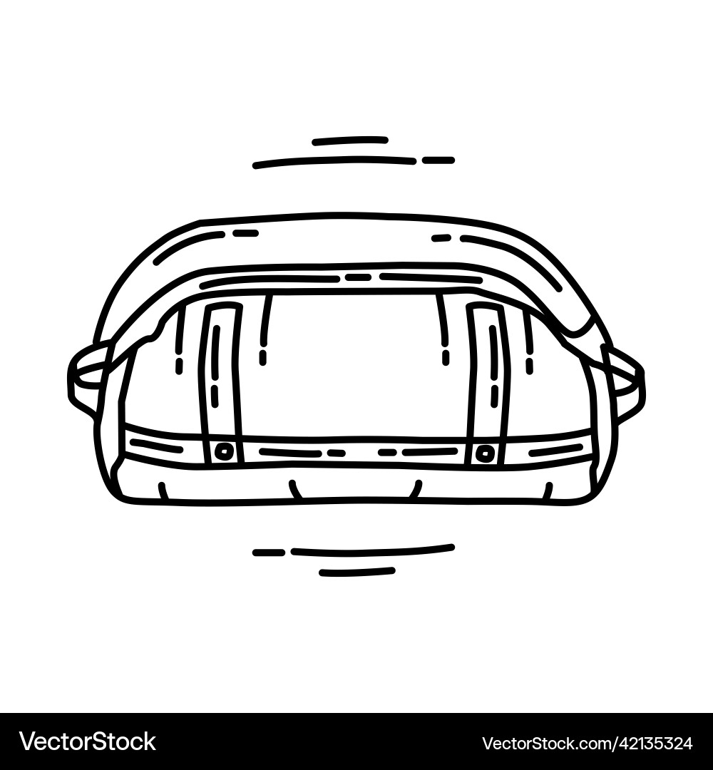 Duffle bag icon doodle hand drawn or outline Vector Image