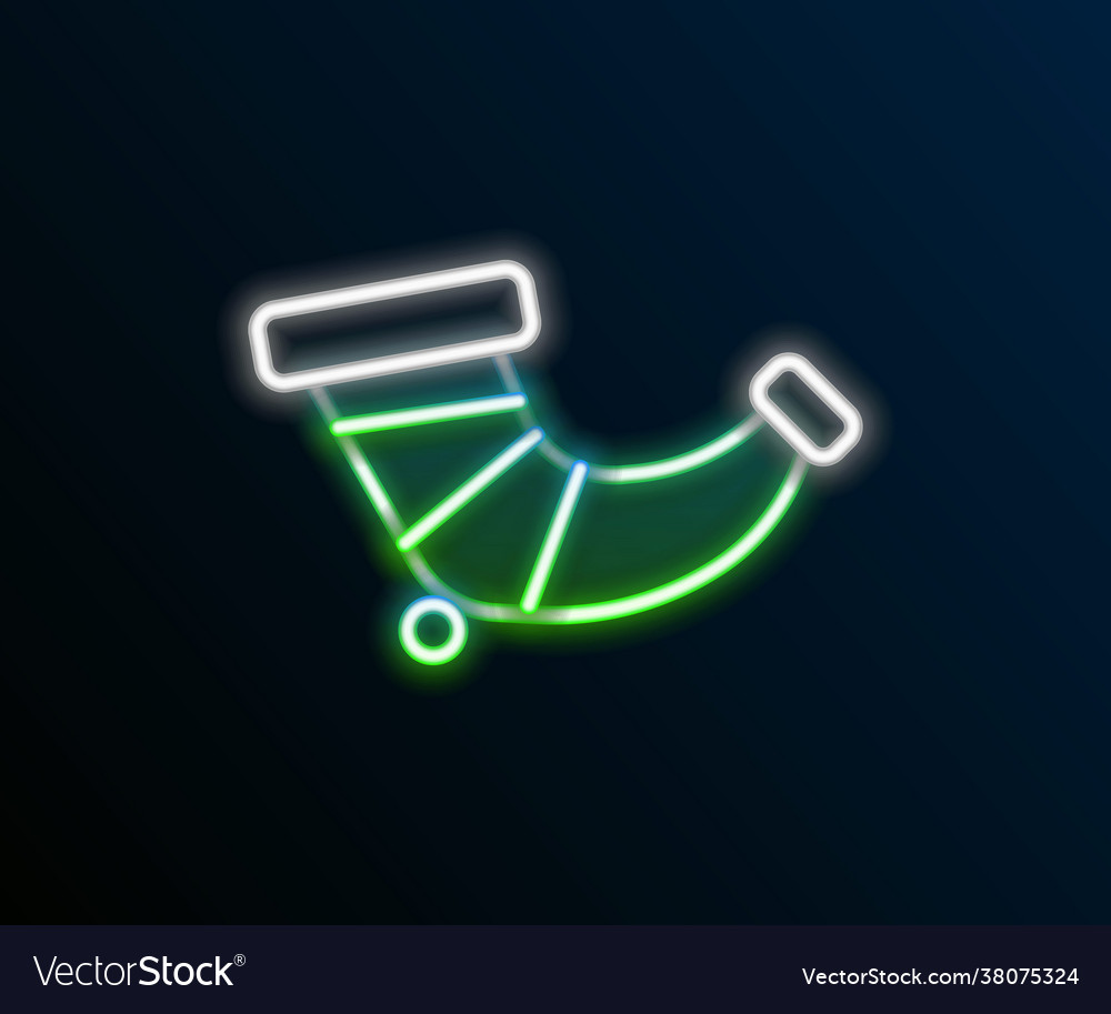 Glowing neon line hunting horn icon isolated Vector Image Glowing neon line hunting horn icon isolated Vector Image