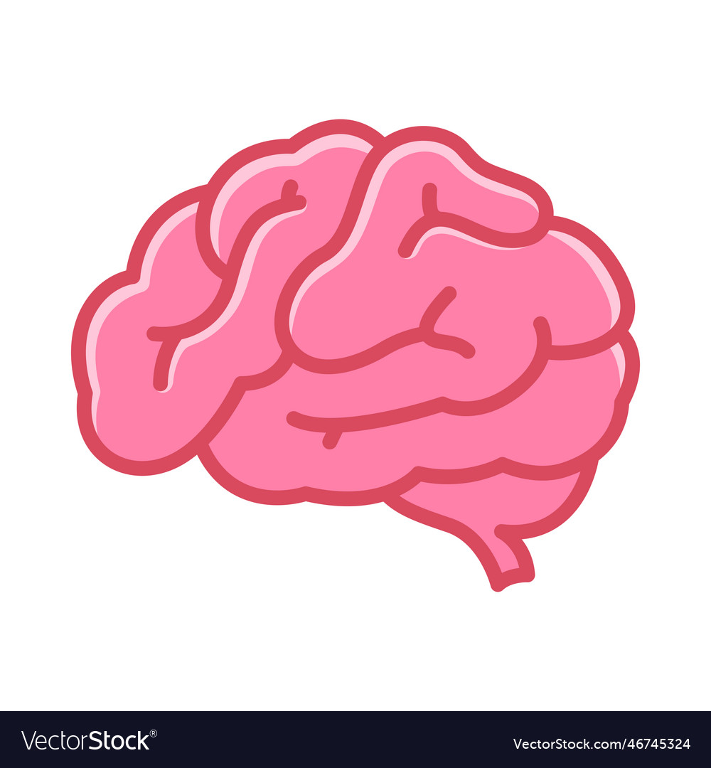 Human Brain Simple Icon Royalty Free Vector Image