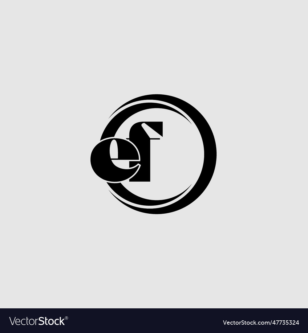 Letters ef simple circle linked line logo Vector Image