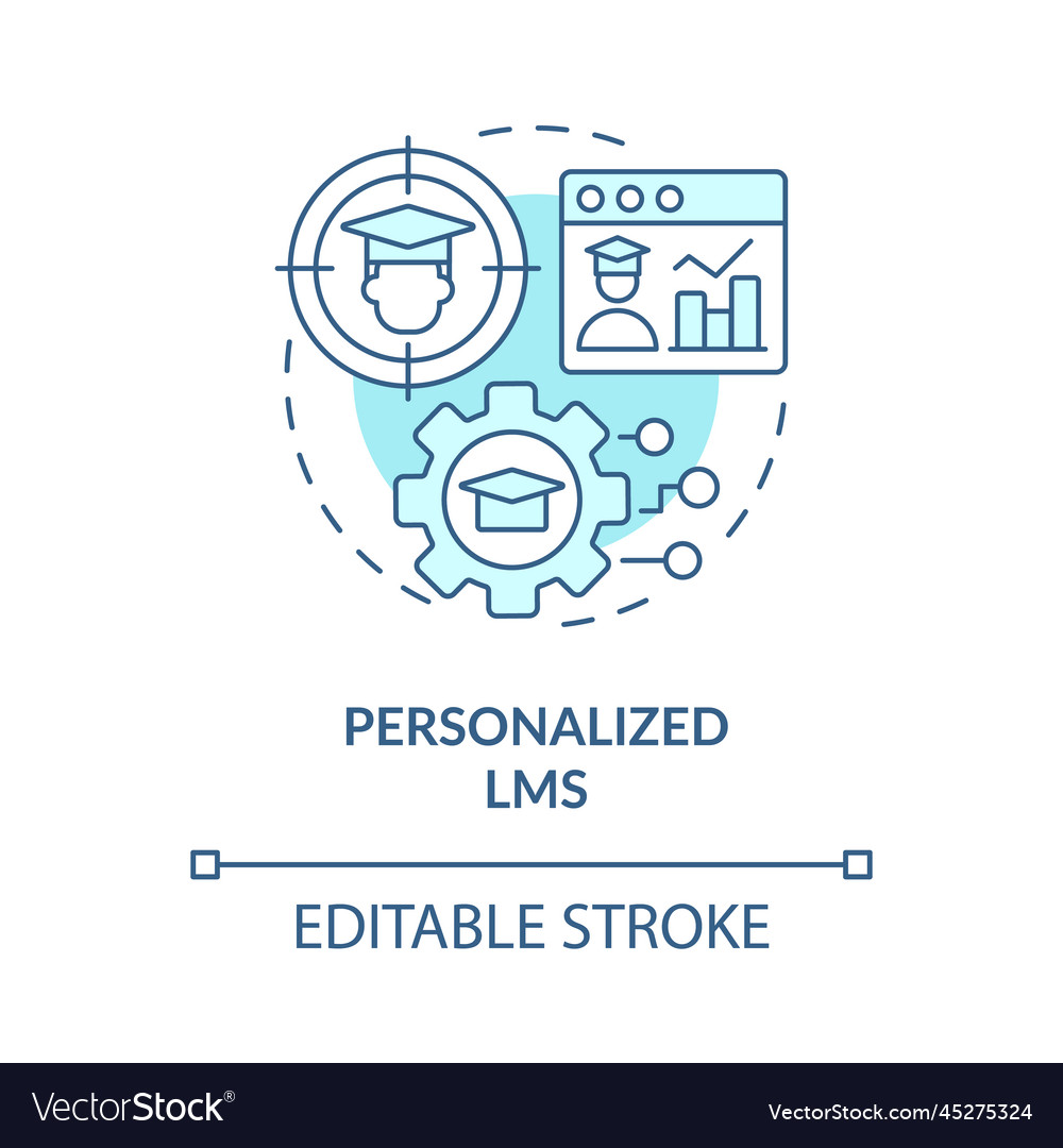 Personalized Lms Blue Concept Icon Royalty Free Vector Image